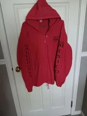Jackets & Coats | Vintage No Bad Days Los Algodones Mexico Red Jacket ...